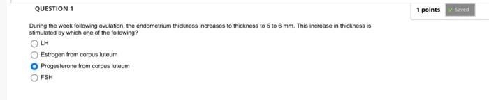 Solved During the week following ovulation, the endometrium | Chegg.com