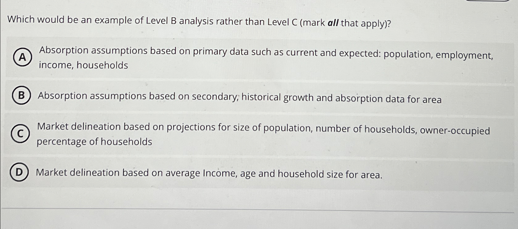 Solved Which would be an example of Level B analysis rather | Chegg.com