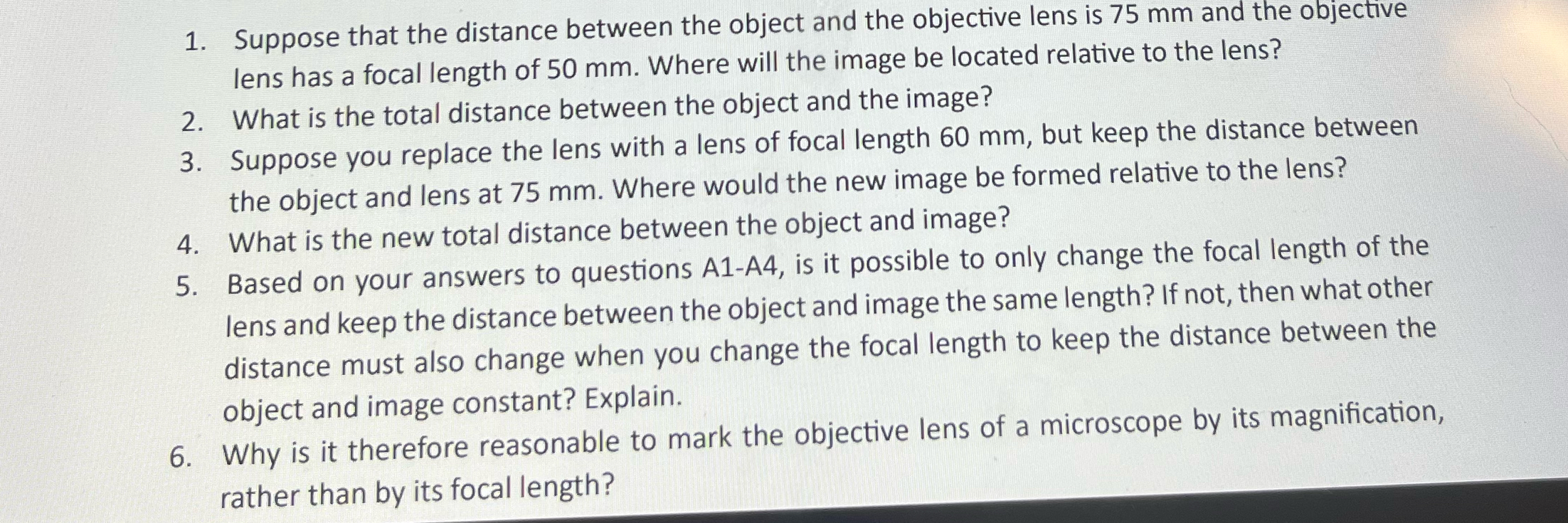 Suppose that the distance between the object and the | Chegg.com