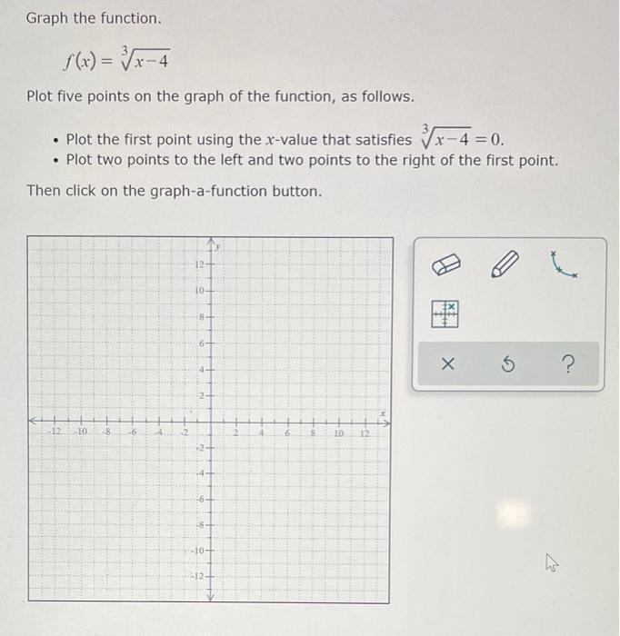 Solved Graph the function. f(x)=√√x-4 Plot five points on | Chegg.com