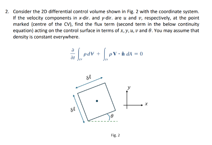 Solved Consider the 2D differential control volume shown in | Chegg.com