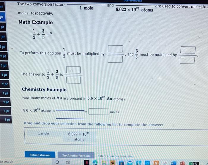 Solved moles, respectively. Math Example 21+53=? To perform | Chegg.com