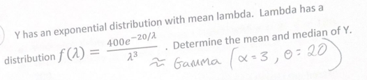 Solved Y has an exponential distribution with mean lambda. | Chegg.com