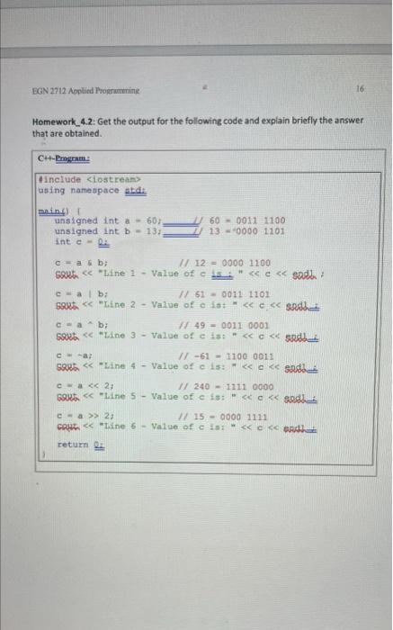 Solved Egn 2712 Applied Program 16 Homework 42 Get The 