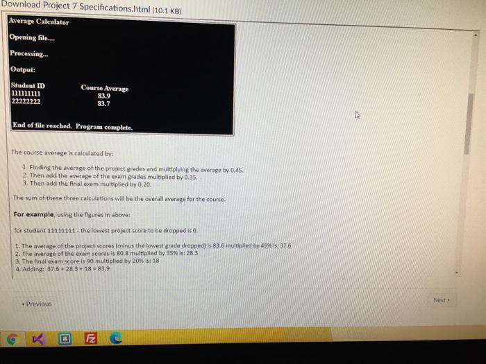 Solved 7 Specifications.html (10.1 KB) Using OOP, write a | Chegg.com