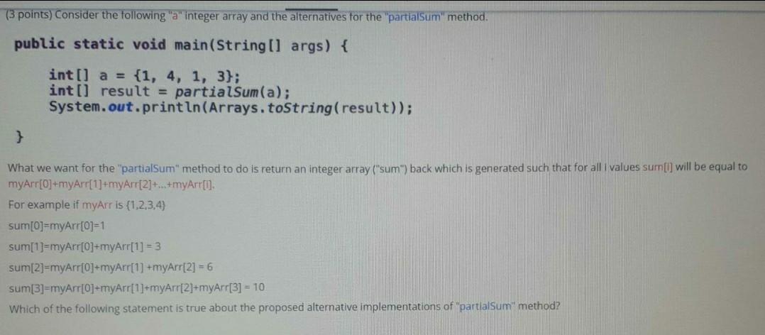 Solved (3 points) Consider the following integer array and | Chegg.com