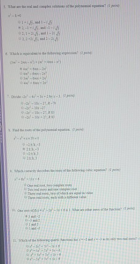 Solved 5. What are the real and complex solutions of the | Chegg.com