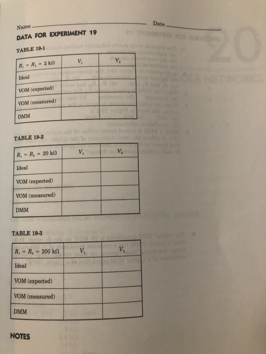 19 VOLTMETER LOADING EFFECT REFERENCE READING | Chegg.com