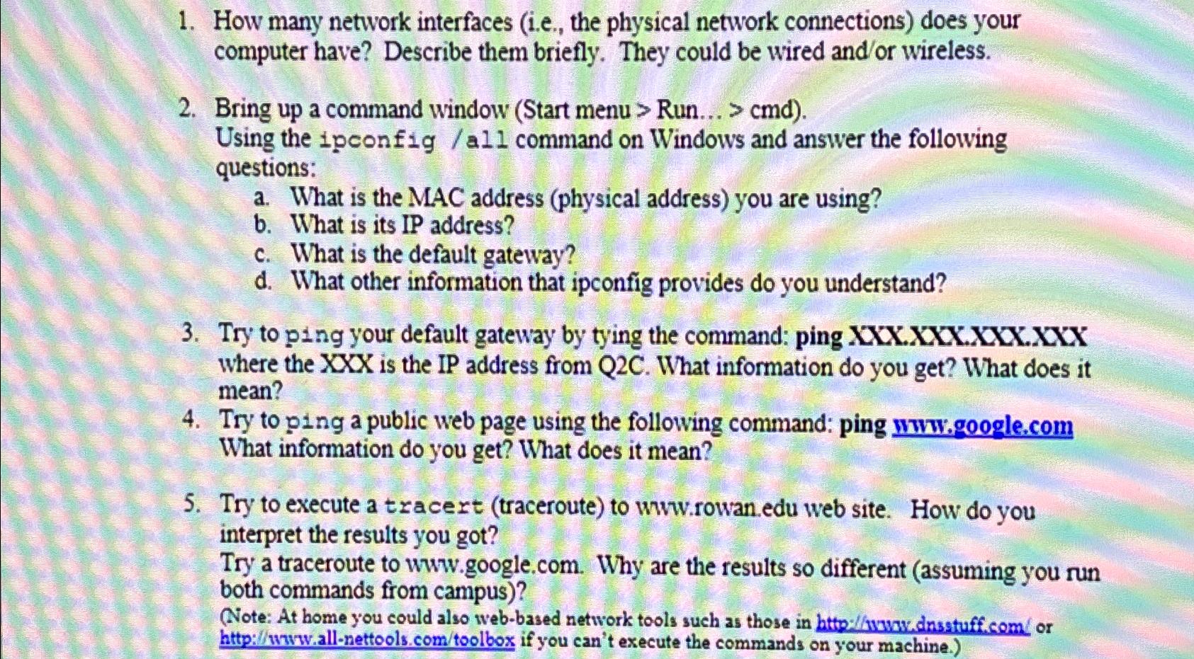 Solved How many network interfaces (i.e., ﻿the physical | Chegg.com