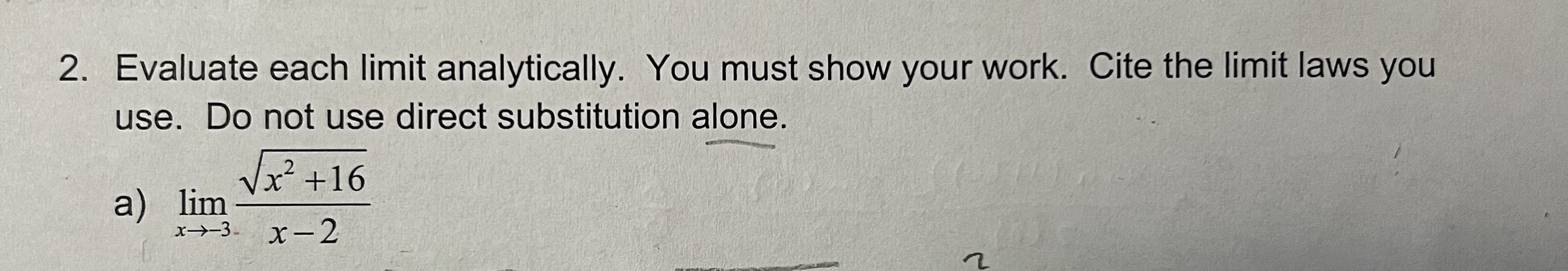 Solved Evaluate each limit analytically. You must show your | Chegg.com
