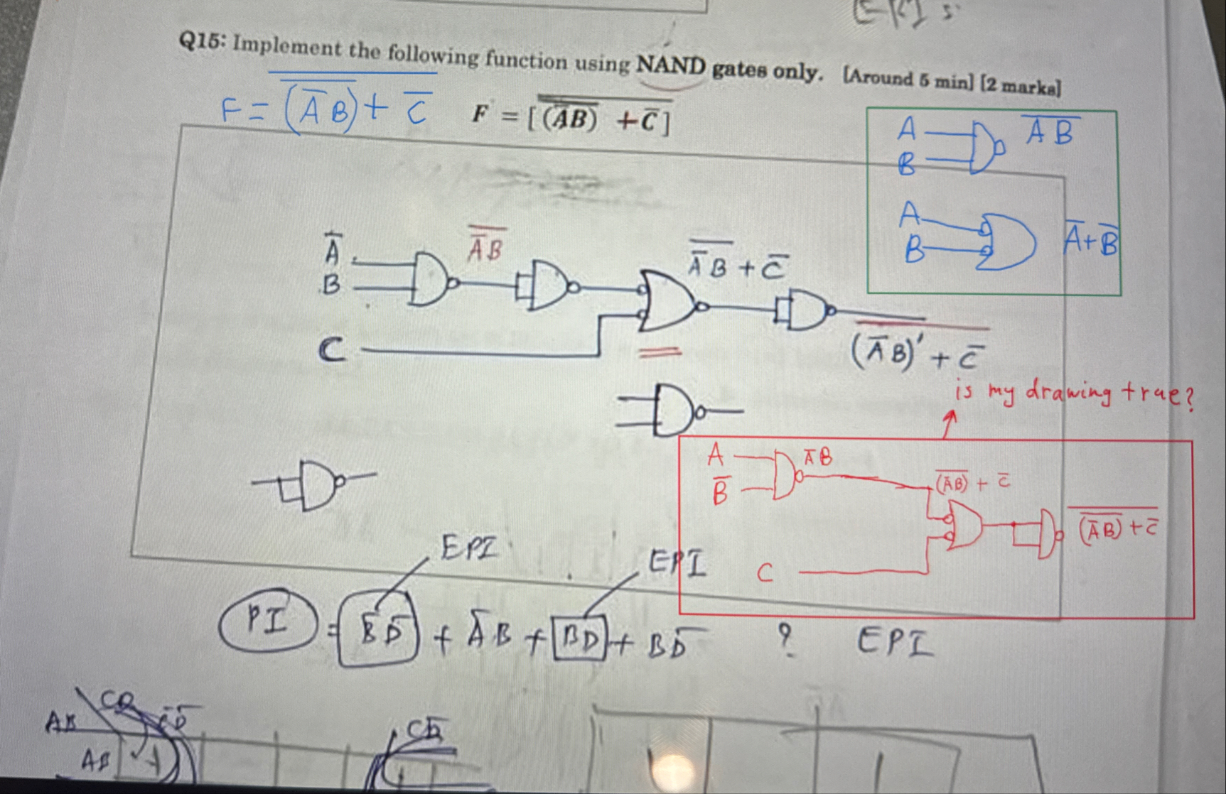 Q15 Implement The Following Function Using Nand 0579