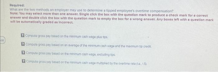 Solved Requlred: What are the two methods an employer may | Chegg.com