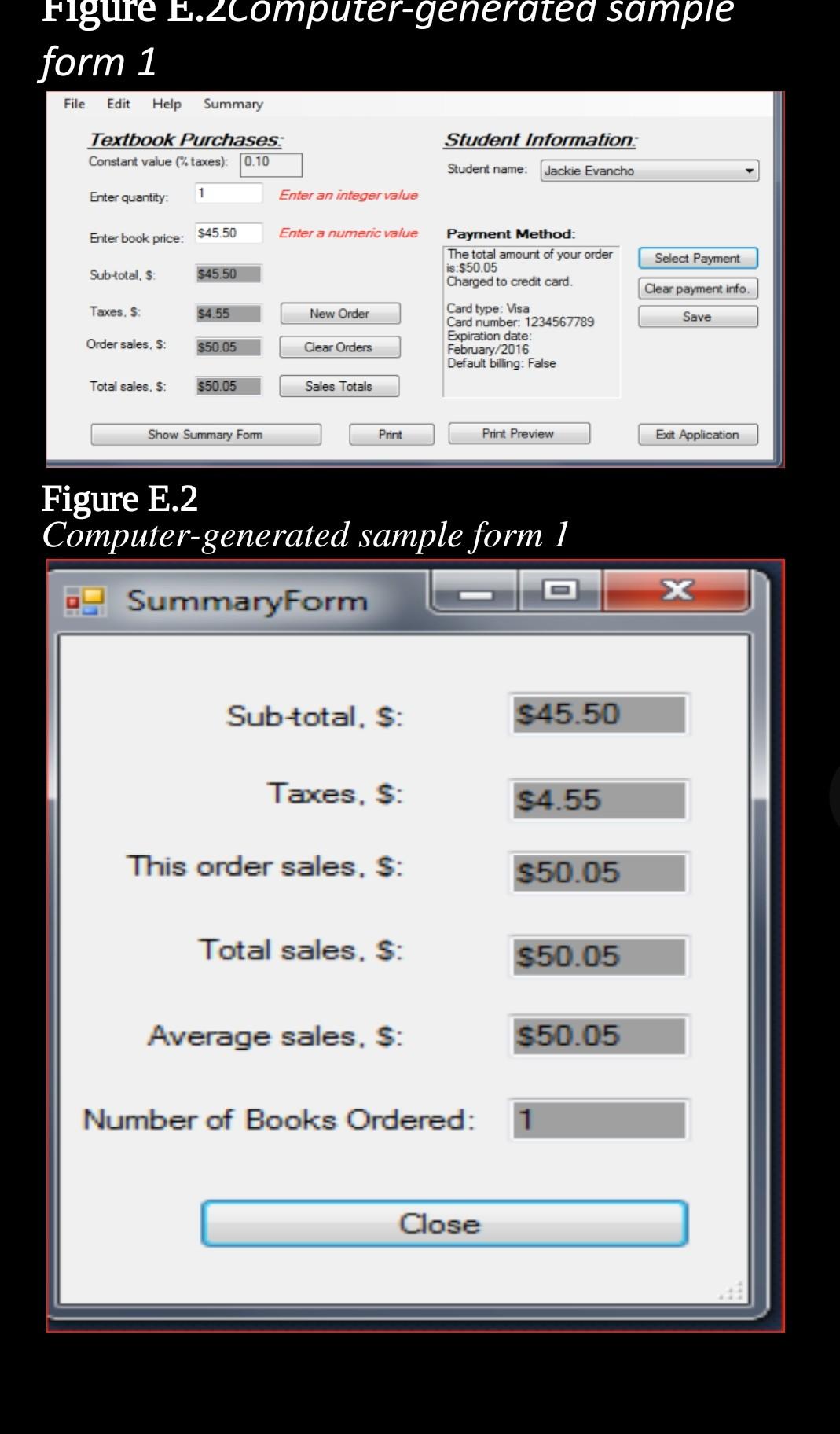 Solved Figure E.2Computer-generated sample form 1 File Edit | Chegg.com