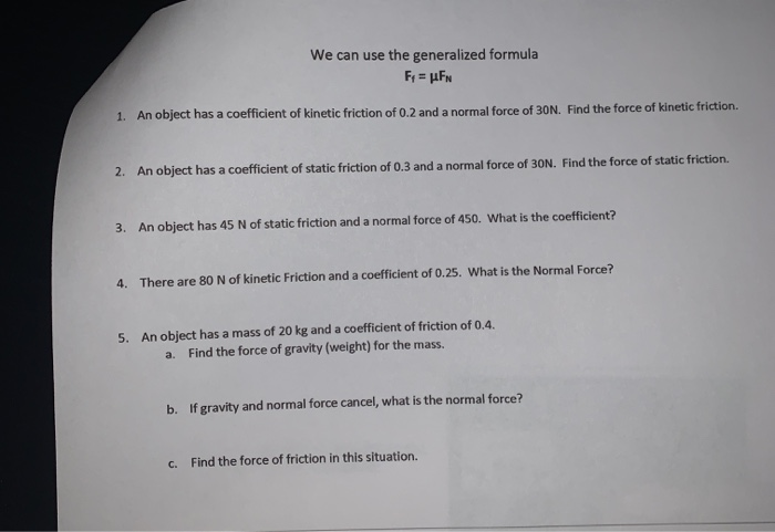Solved We can use the generalized formula Fς = μF, 1. An | Chegg.com
