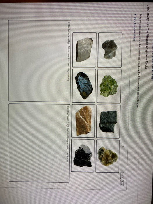 Solved Lab Activity 5.2 - The Minerals of Igneous Rocks Drag | Chegg.com