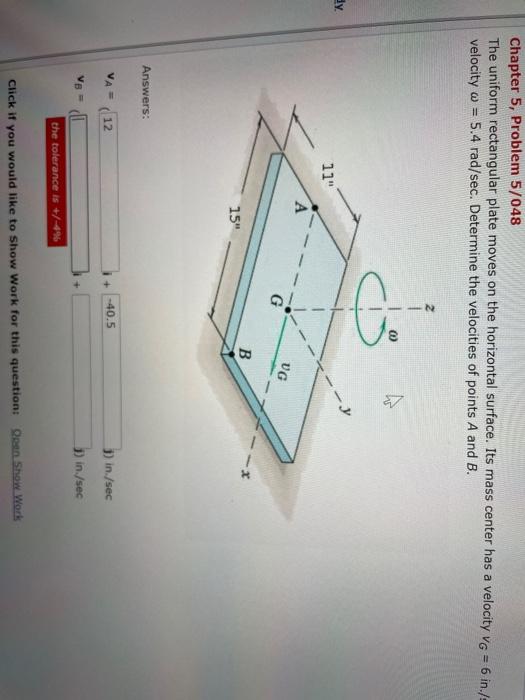 Solved Chapter 5, Problem 5/048 The uniform rectangular | Chegg.com