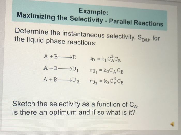 Solved Example: Maximizing the Selectivity - Parallel | Chegg.com
