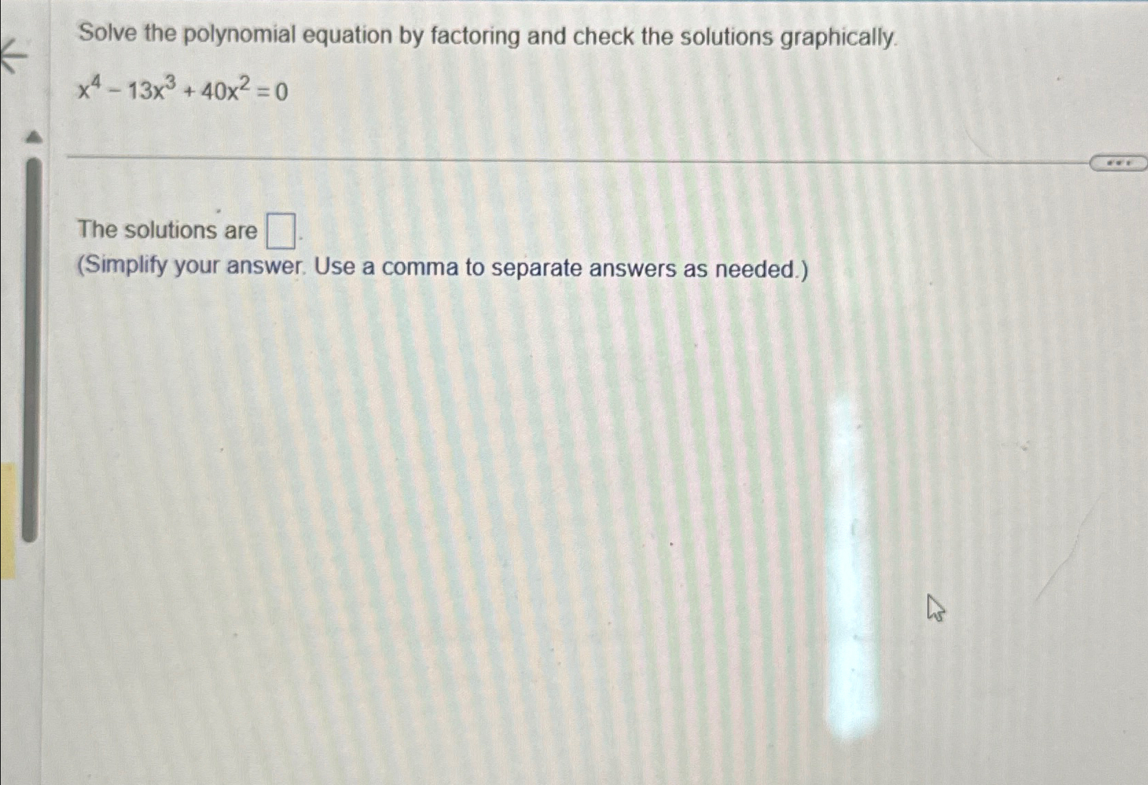 Solved Solve the polynomial equation by factoring and check | Chegg.com