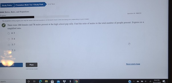 Solved Unit Test Study Paths Transition Math Tier 1 Study | Chegg.com
