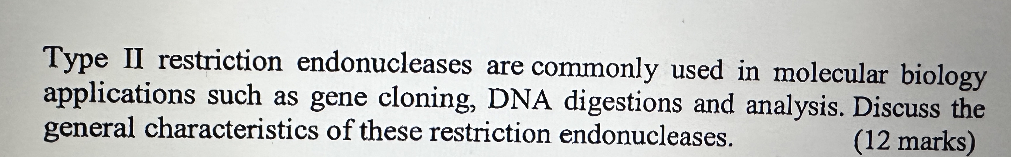 Solved Type II restriction endonucleases are commonly used | Chegg.com