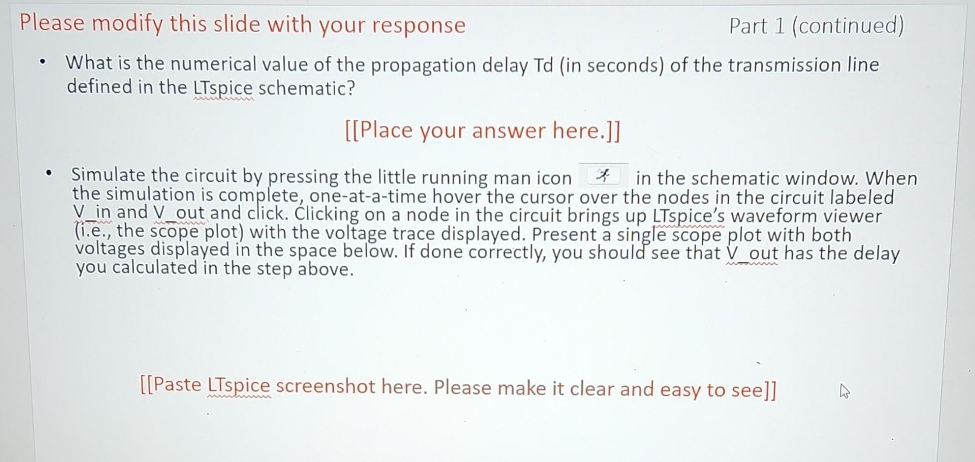 Cable parameters .param length=2 Segment length | Chegg.com