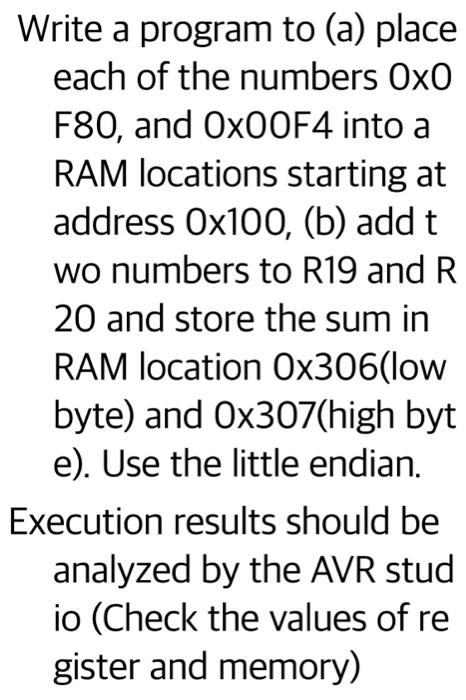 Solved Write a program to (a) place each of the numbers Oxo | Chegg.com