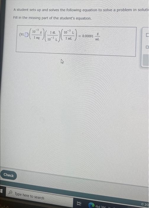 Solved A student sets up and solves the following equation | Chegg.com