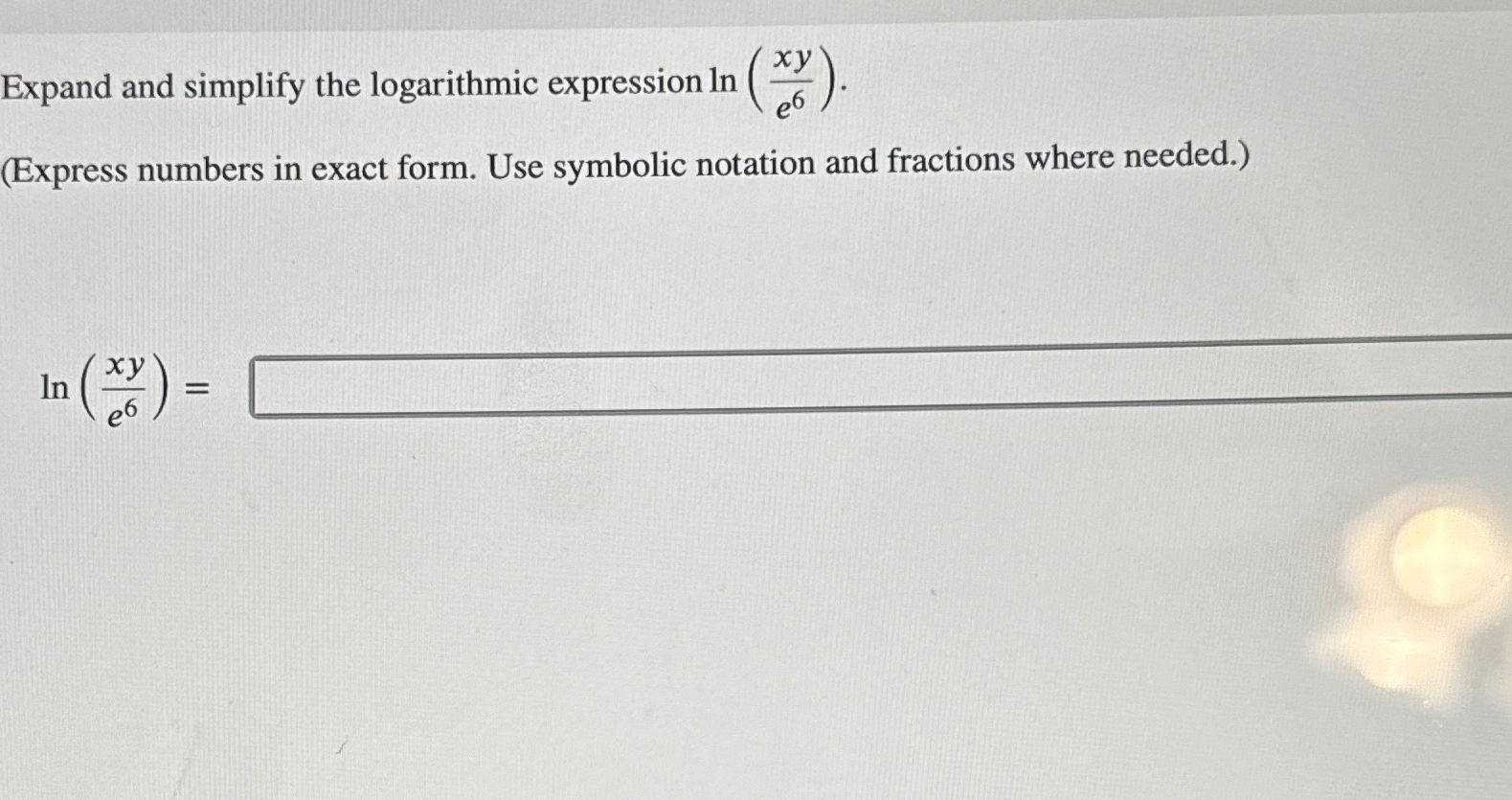 Solved Expand and simplify the logarithmic expression | Chegg.com