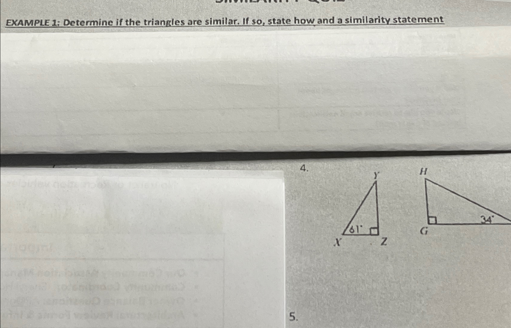 Solved EXAMPLE 1: Determine if the triangles are similar. If | Chegg.com