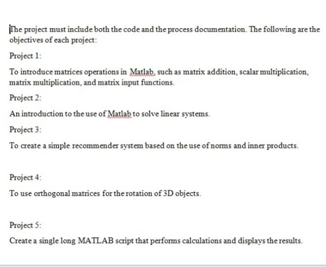 Solved The project must include both the code and the | Chegg.com