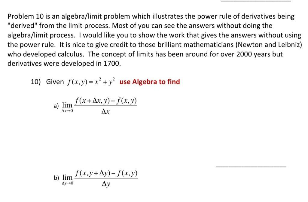 Solved Problem 10 Is An Algebralimit Problem Which