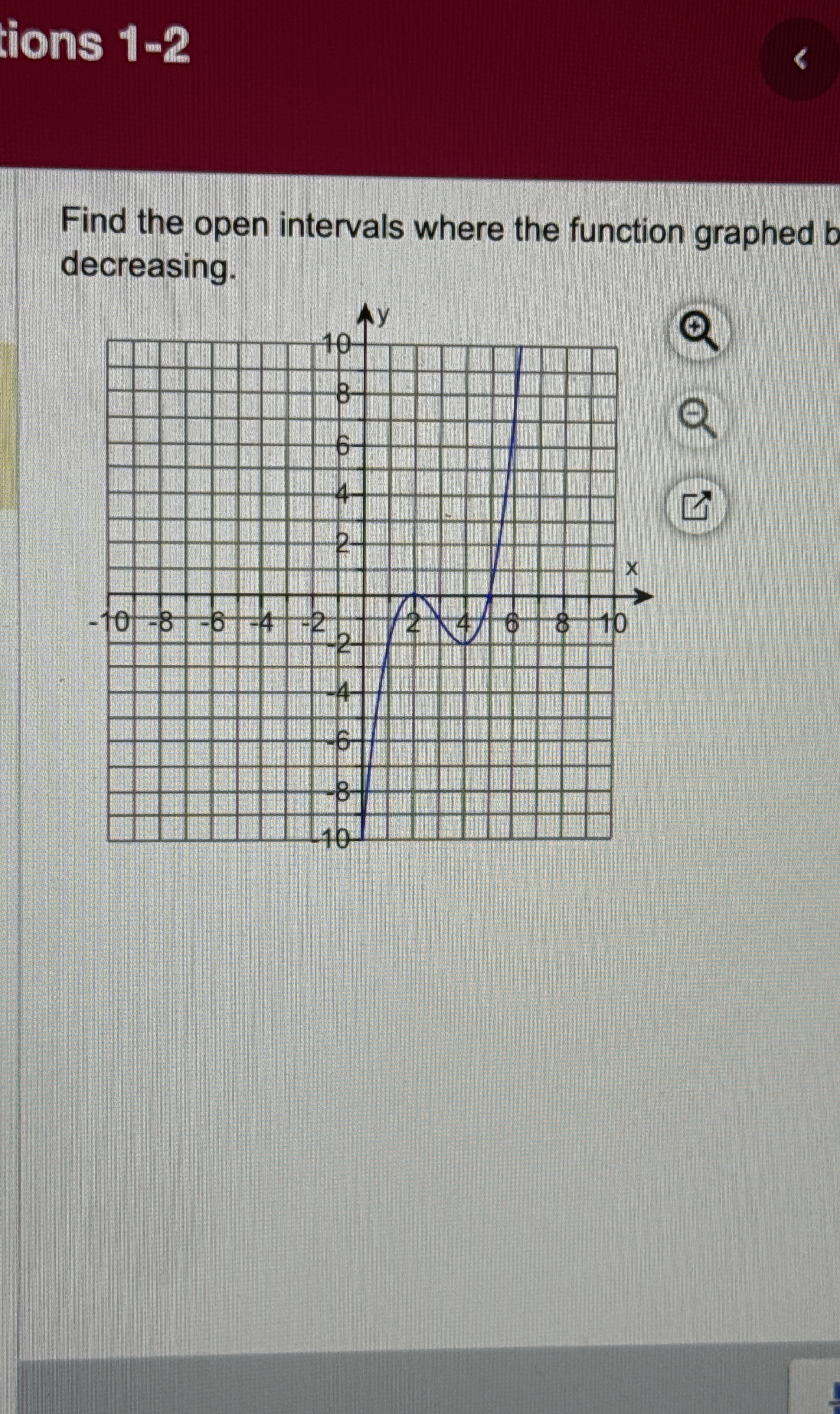 Solved ions 1-2Find the open intervals where the function | Chegg.com