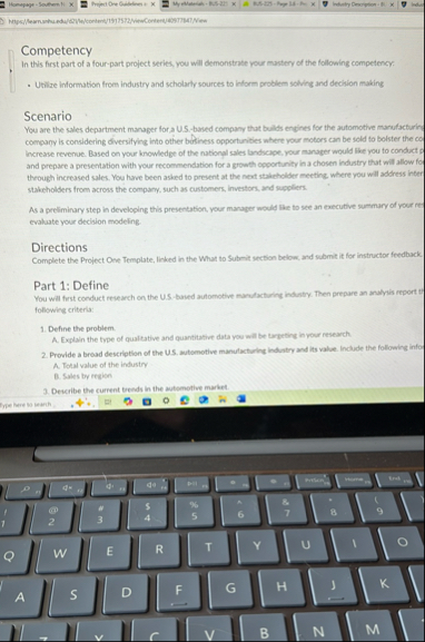 Solved CompetencyIn this first part of a four-part project | Chegg.com