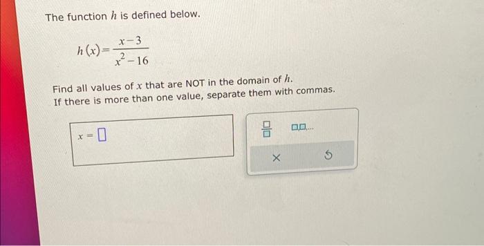 Solved The function h is defined below. h(x)=x2−16x−3 Find | Chegg.com