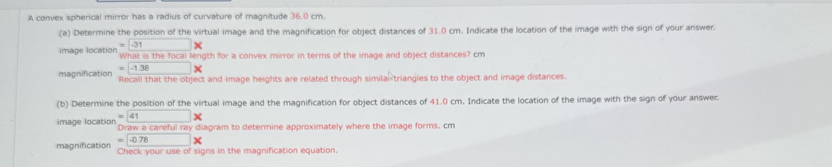 Solved A convex spherical mirror has a radius of curvature | Chegg.com