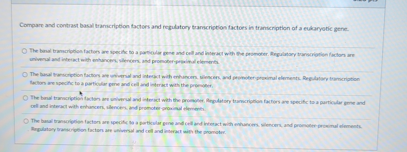 Solved Compare and contrast basal transcription factors and | Chegg.com