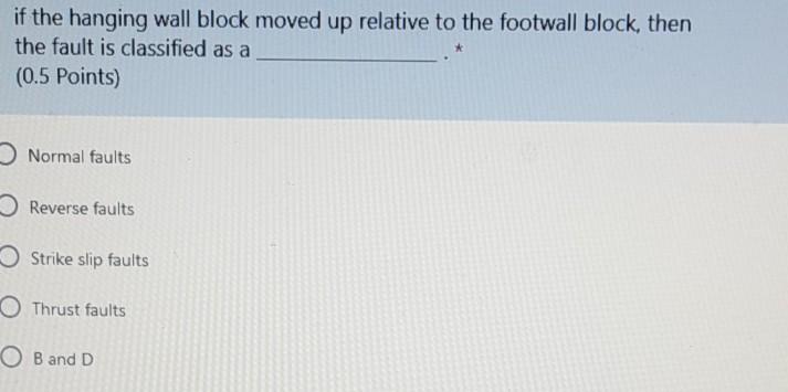 Solved if the hanging wall block moved up relative to the | Chegg.com