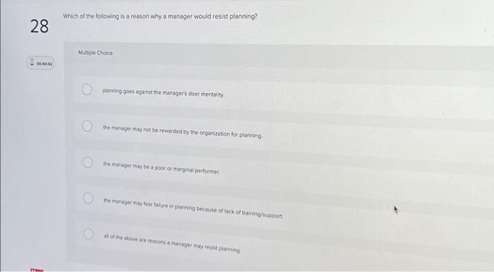 Solved 28 E 00:40:42 Which of the following is a reason why | Chegg.com