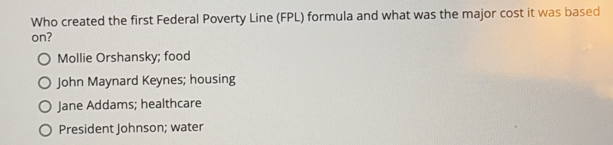 Solved Who created the first Federal Poverty Line (FPL) | Chegg.com