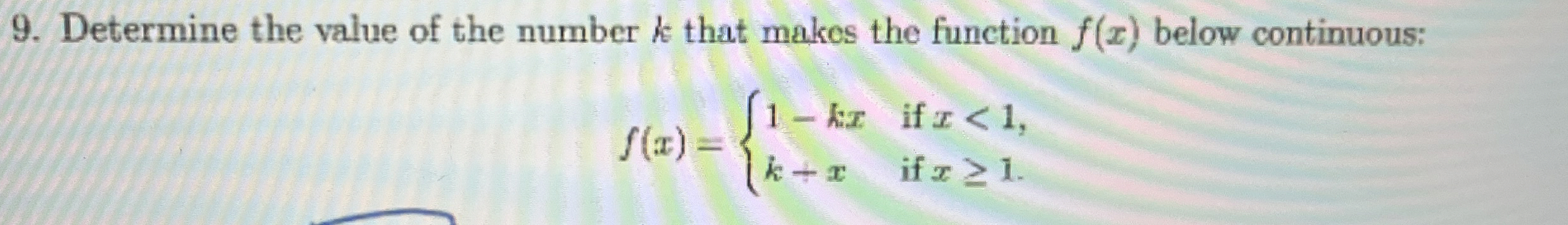 Solved Determine the value of the number k ﻿that makes the | Chegg.com