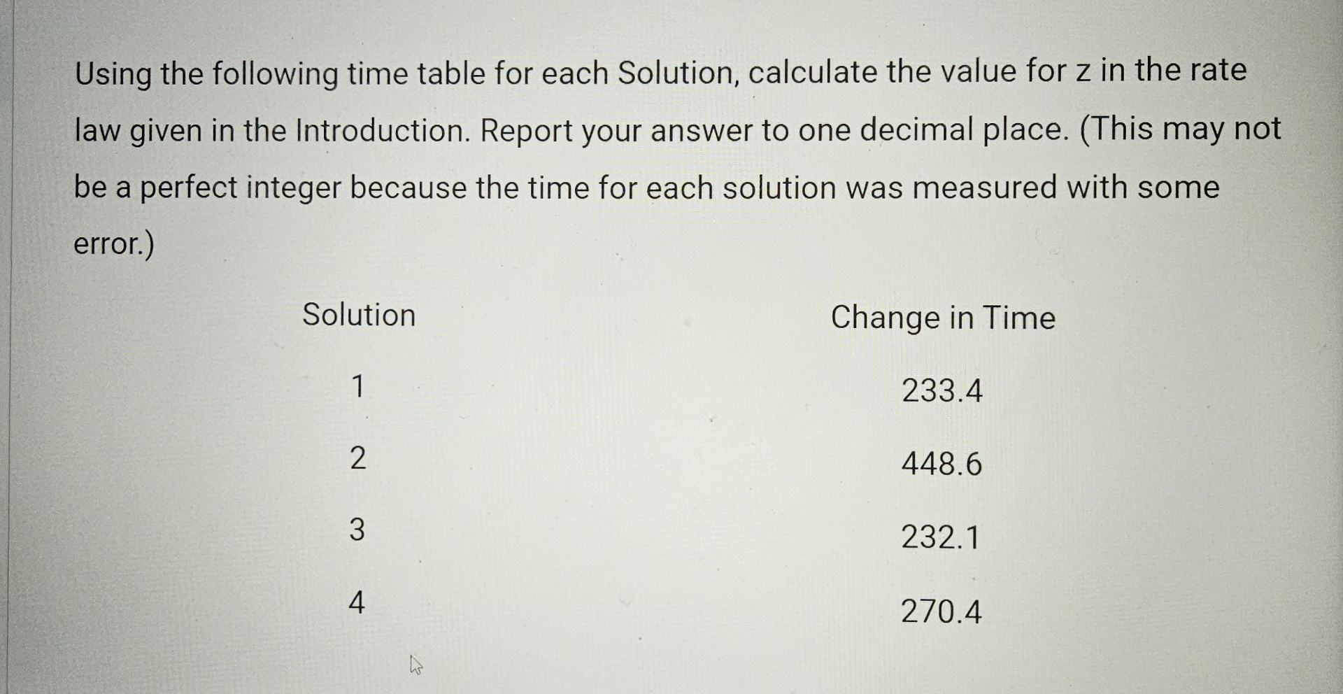 Using the following time table for each Solution, | Chegg.com