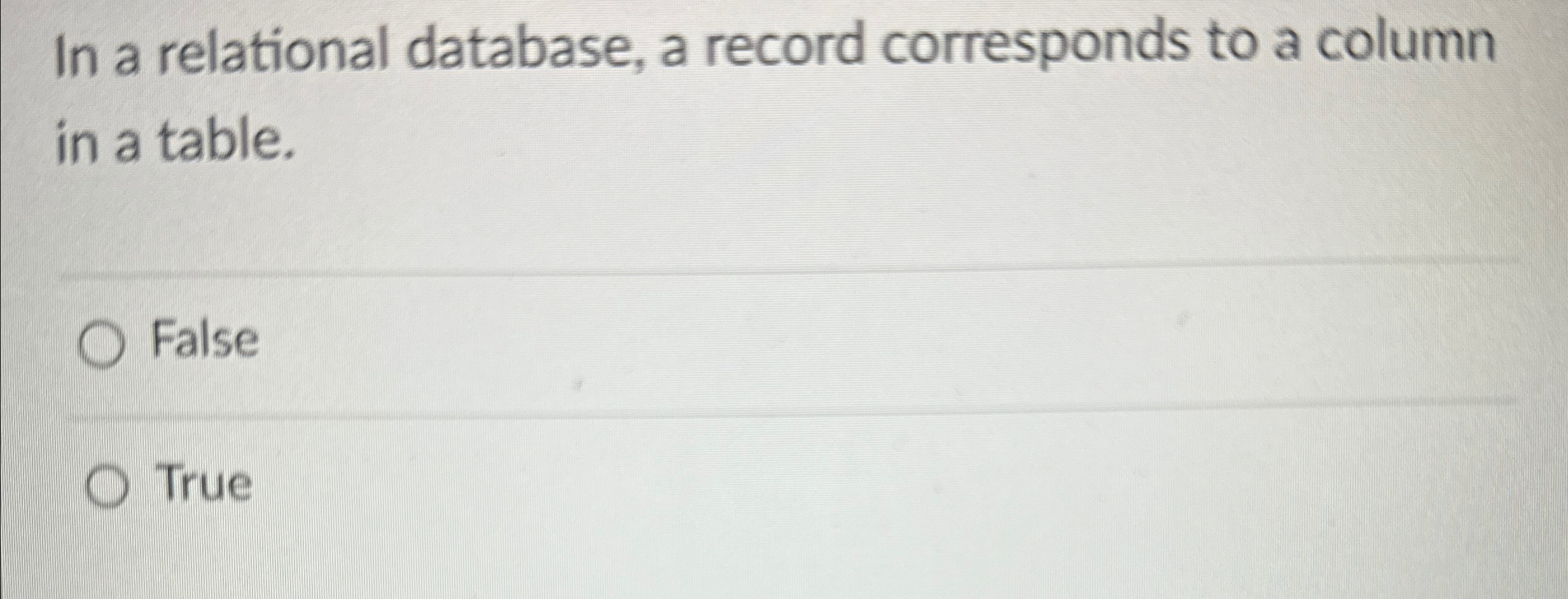 Solved In a relational database, a record corresponds to a | Chegg.com