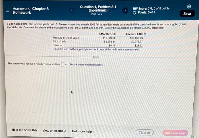 Solved Homework: Chapter 8 Homework Question 1, Problem 8-1 | Chegg.com