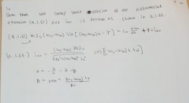 Solved . of the lo Show that the equation (4.1.61) for iar | Chegg.com