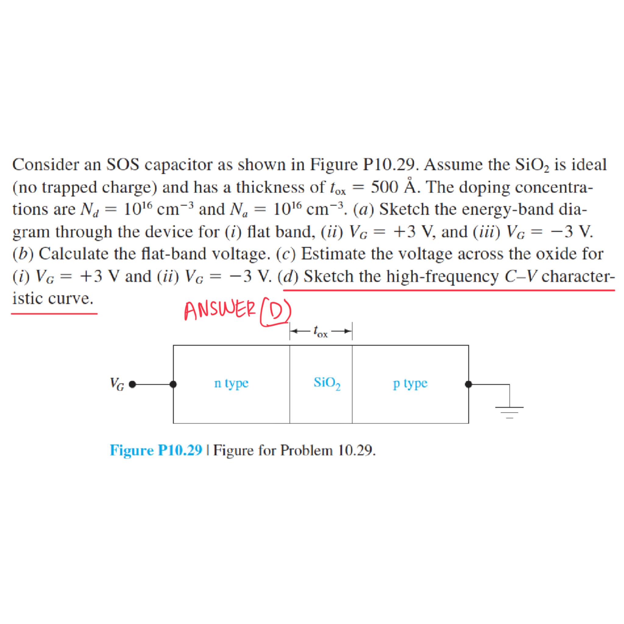 Answer Question (D)Consider an SOS capacitor as shown | Chegg.com