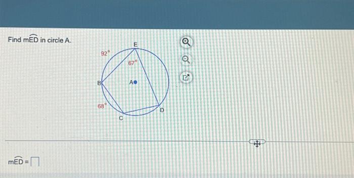 Solved find the measure of arc ED in circle A (look at | Chegg.com