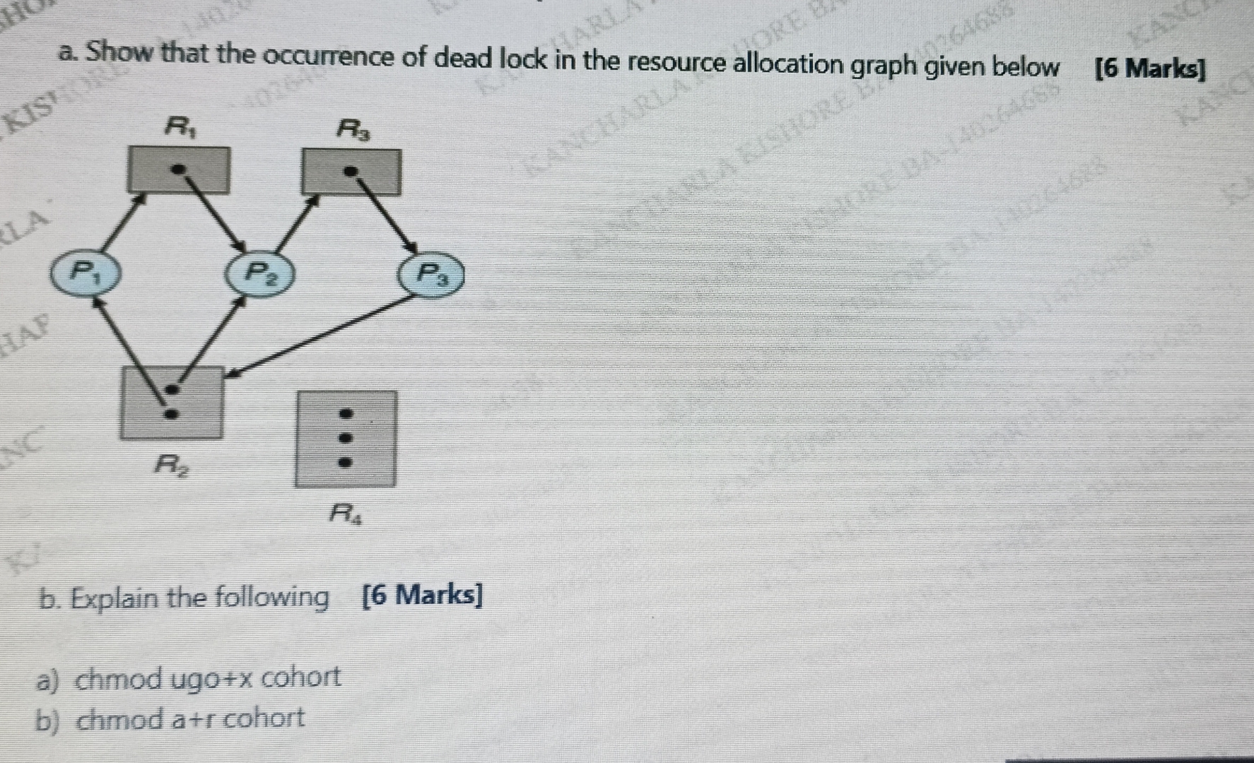 Solved by an EXPERT a. ﻿Show that the occurrence of dead lock in the | Chegg.com
