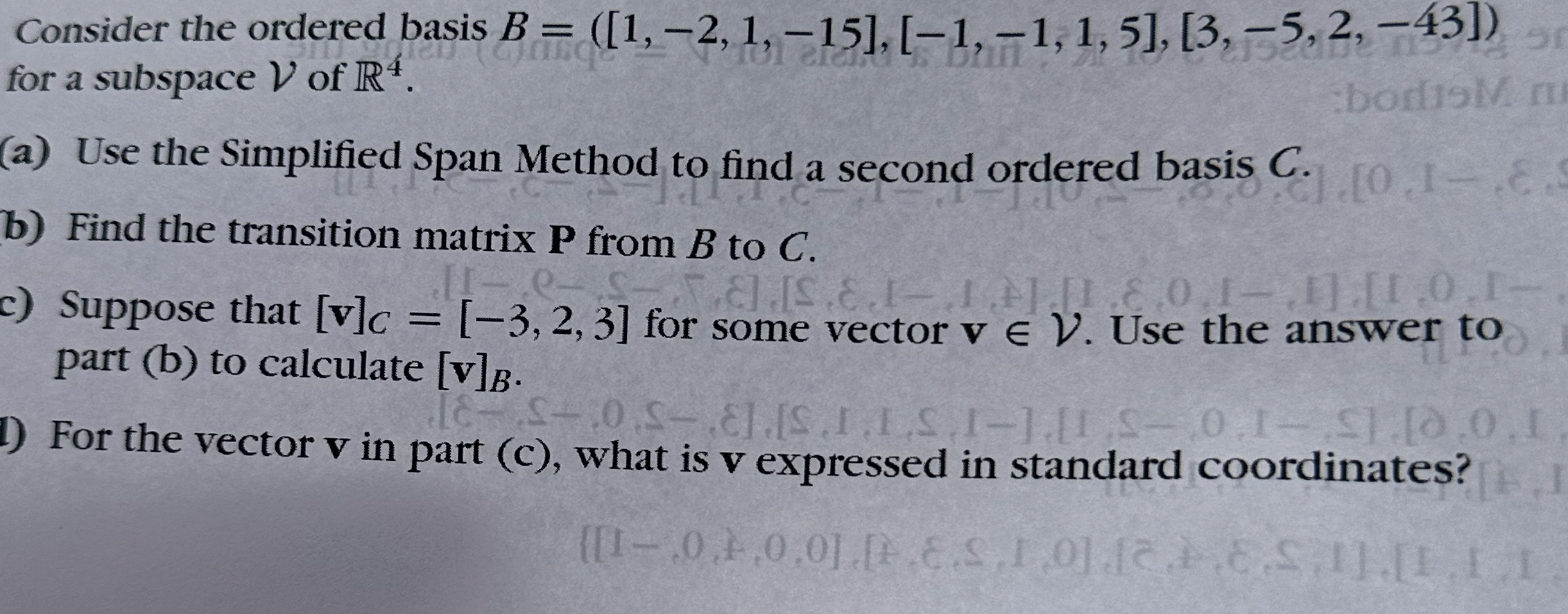 Solved Consider the ordered basis | Chegg.com