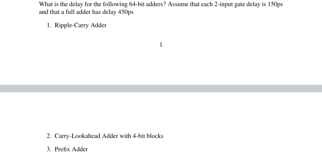 Solved What is the delay for the following 64-bit adders? | Chegg.com