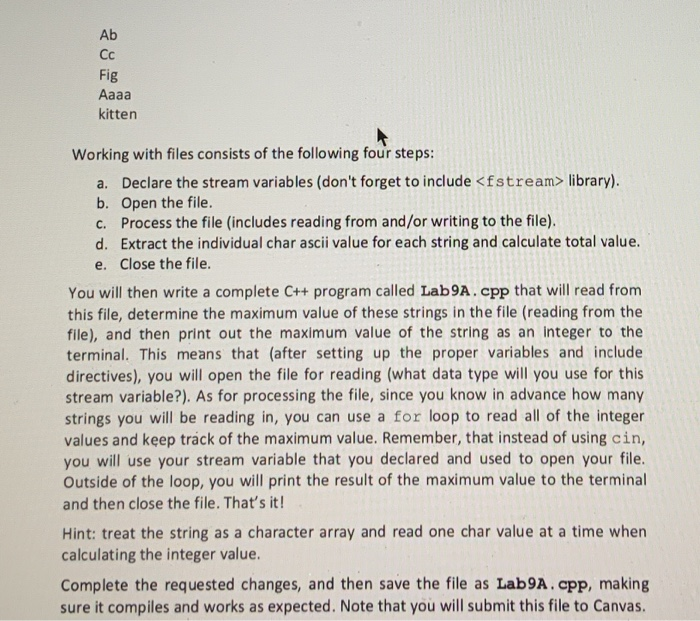 Solved 1. Reading Data from Files Input data read from the | Chegg.com